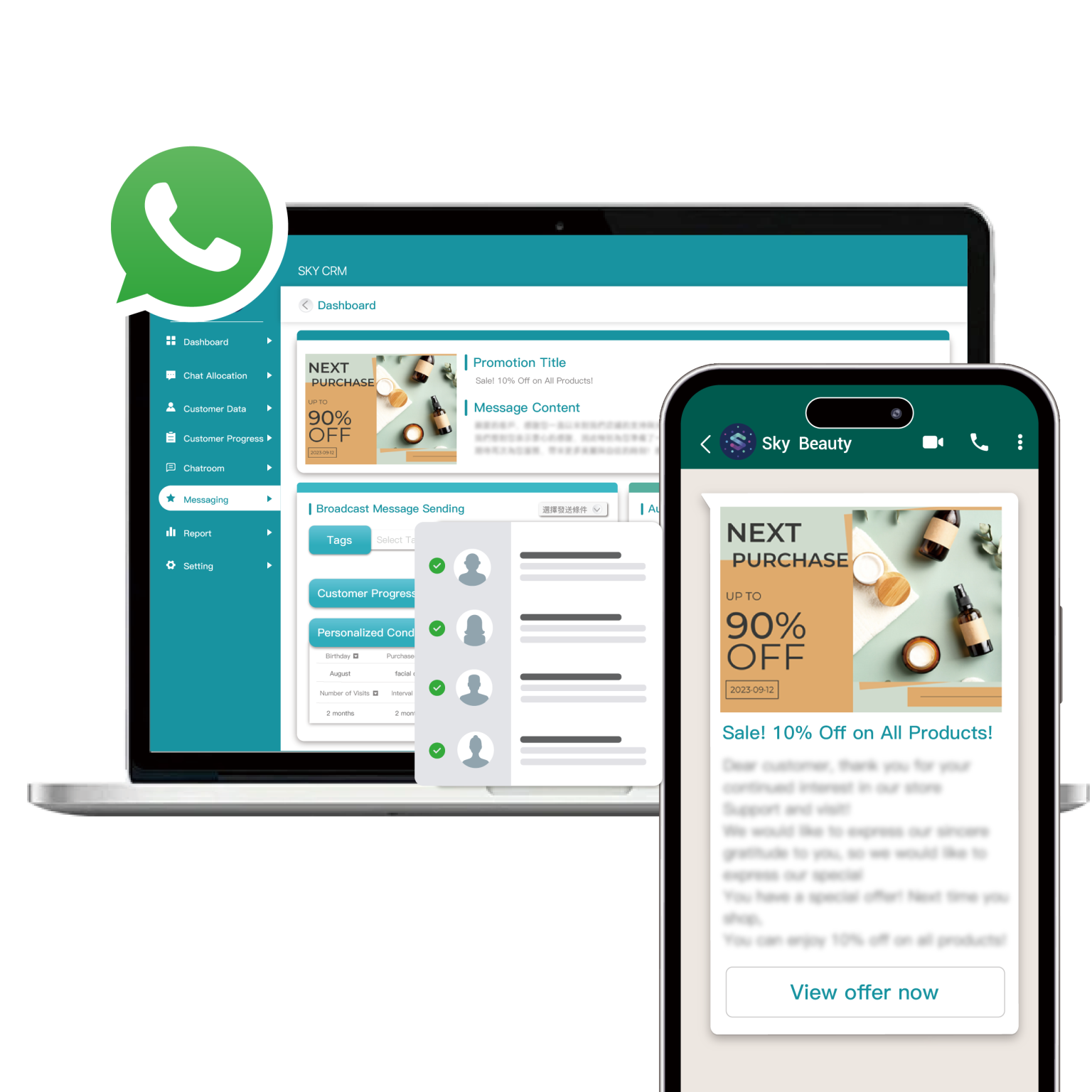 WhatsApp Broadcast Message – SkyCRM™